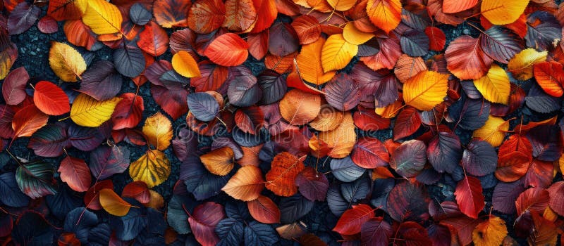 Autumn Leaves on the Floor in Various Colors Stock Photo - Image of ...