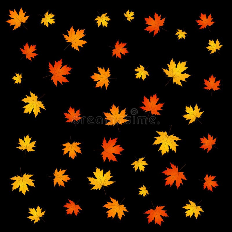 Black Autumn Leaves Background Stock Vector - Illustration of golden ...