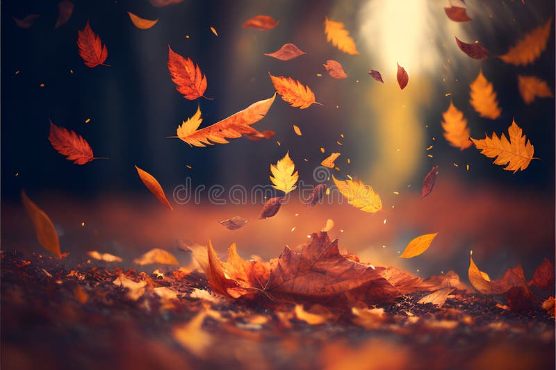 Autumn Leaves Flying in the Air. Nature Background Stock Illustration ...