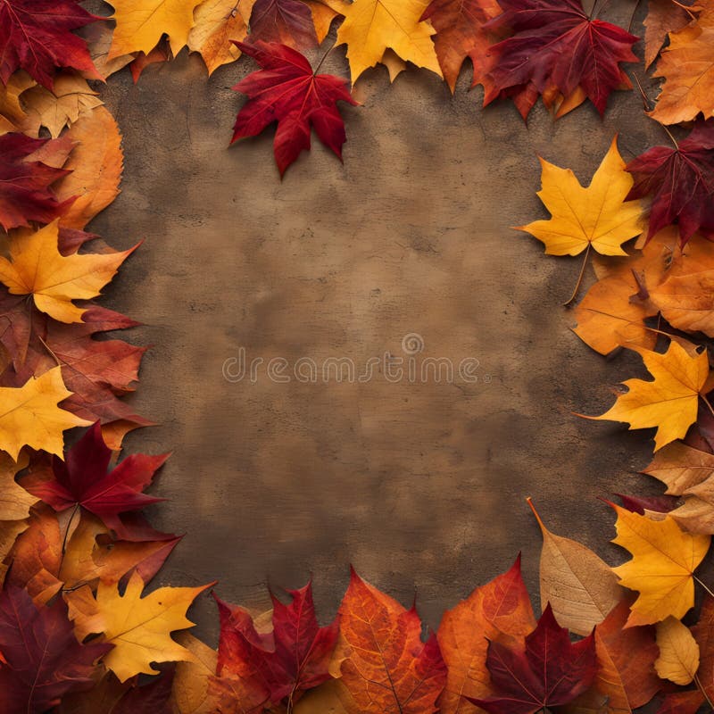 Autumn Leaves Frame. AI Generated Stock Illustration - Illustration of ...