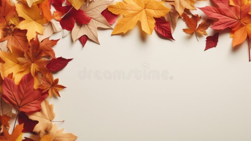 Autumn Leaves Frame: a Colorful Fall Border Stock Illustration ...