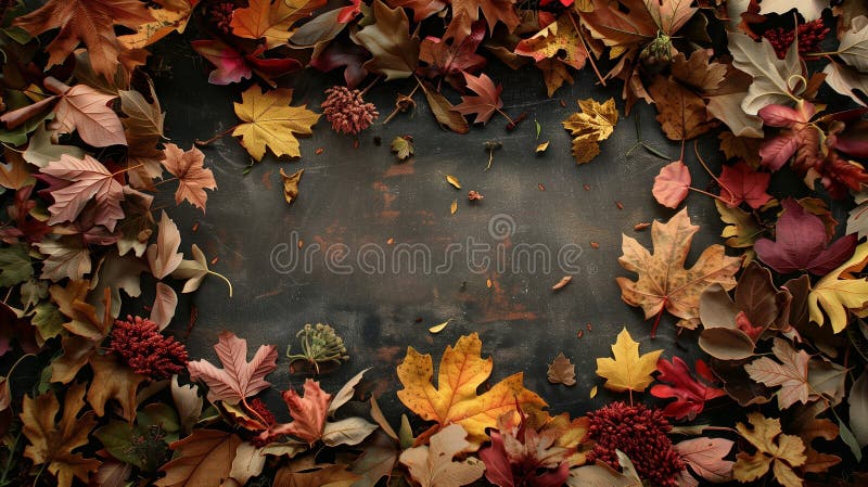 Autumn leaves frame stock image. Image of november, cover - 327802127