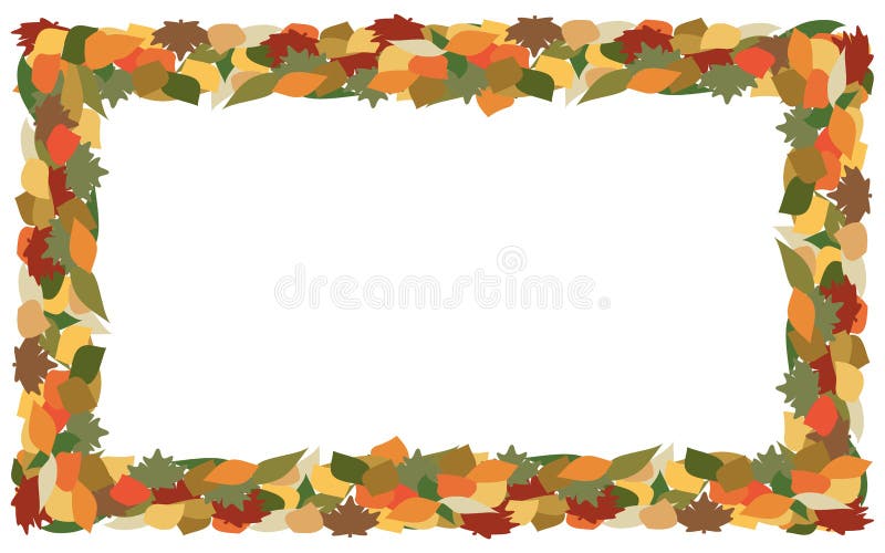 Leaves Border Frame Template Horizontal Rectangle Stock Illustrations ...