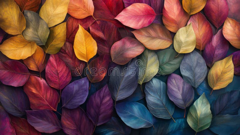 Autumn Leaves Gradient Color Palette Display Stock Illustration ...