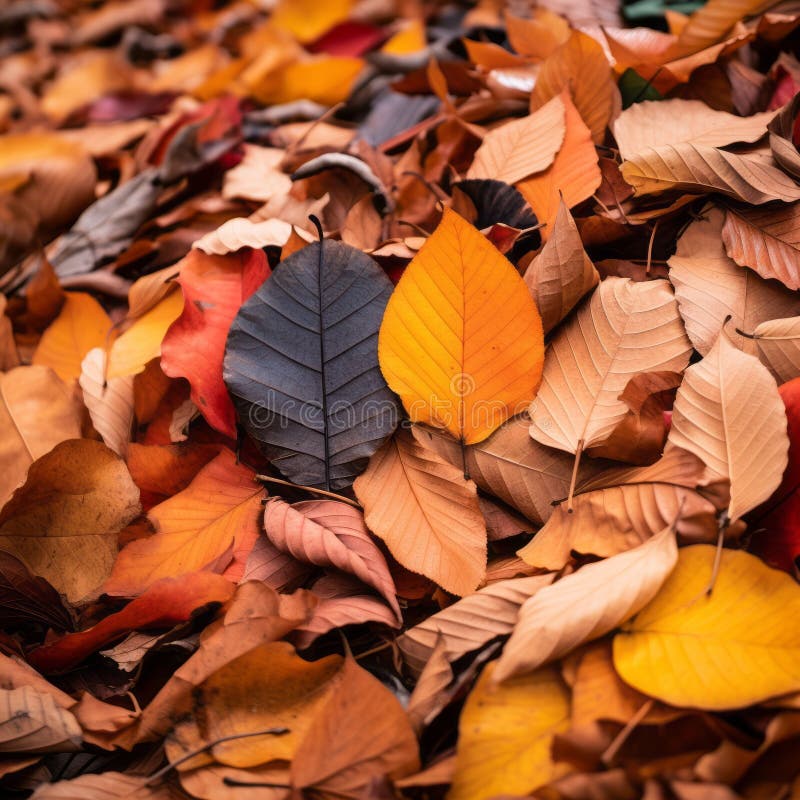 Autumn Leaves on the Ground Stock Illustration - Illustration of nature ...