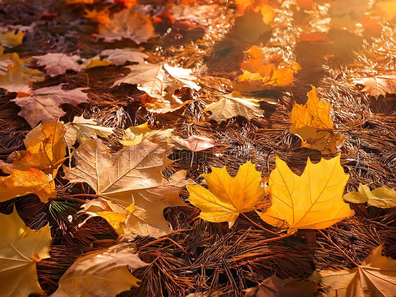Autumn Leaves on the Ground Stock Illustration - Illustration of ...
