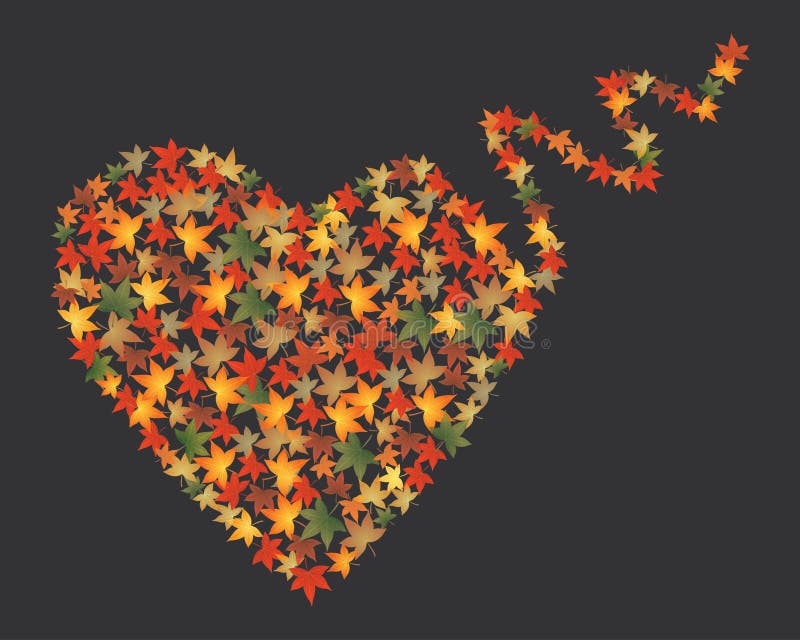 Autumn Leaves Heart, Vector Picture. Image: 28090988