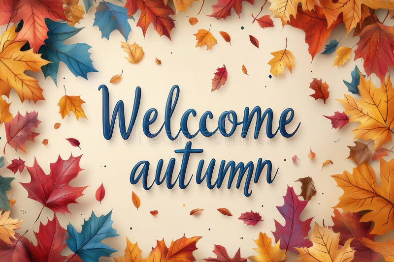 Autumn Leaves Illustration - Welcome Autumn with Fall Foliage Stock ...