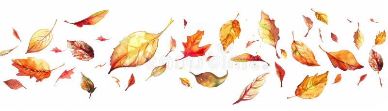 Autumn Leaves Illustration on White Background Stock Illustration ...