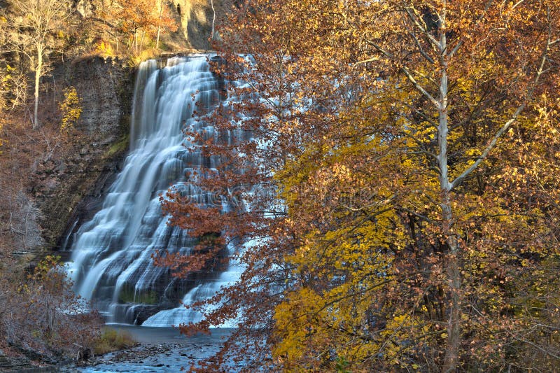 Autumn Leaves at Ithaca Falls in Rural New York Stock Image - Image of ...