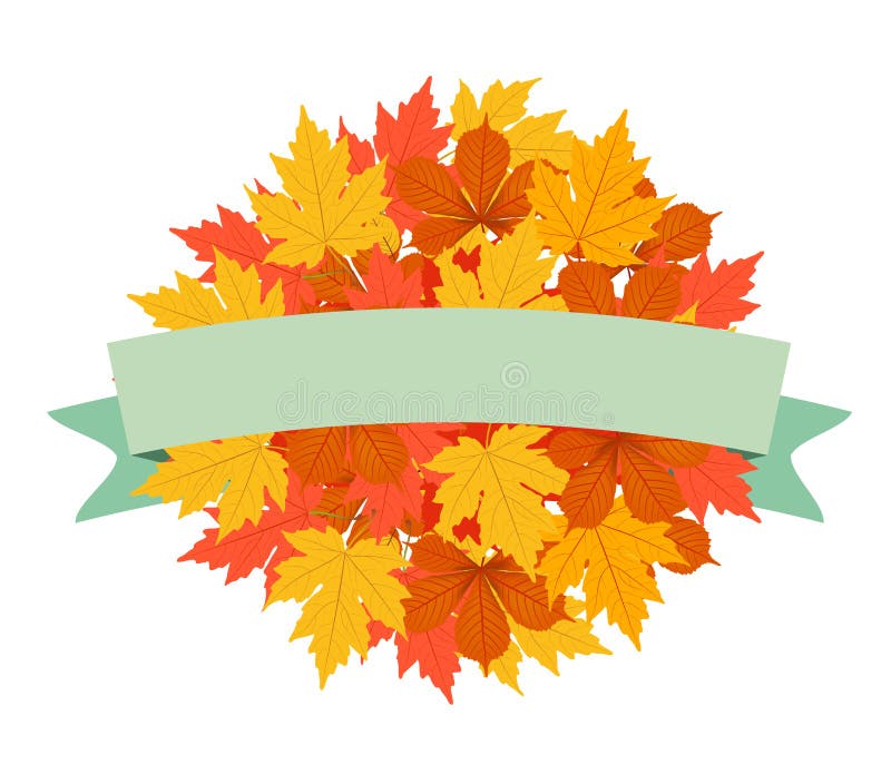 Autumn Leaves Label Background Stock Vector - Illustration of element ...