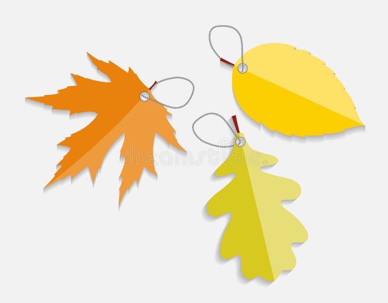 Autumn Leaves Labels Vector Illustration Stock Vector - Illustration of ...