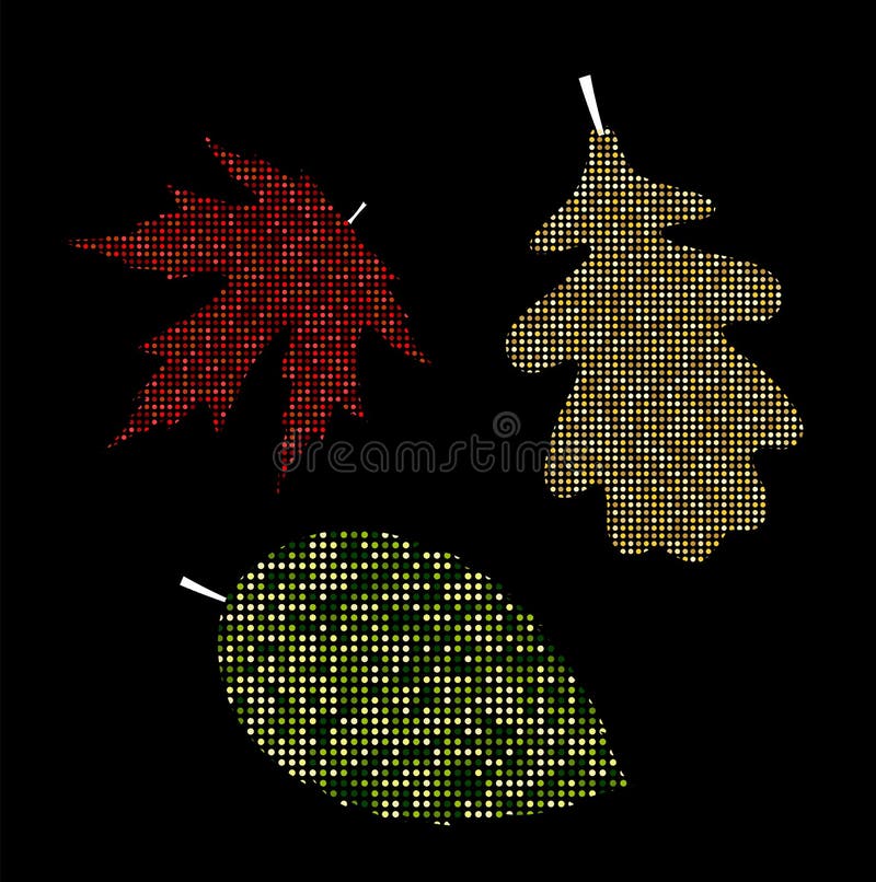 Autumn Leaves Labels Vector Illustration Stock Vector - Illustration of ...