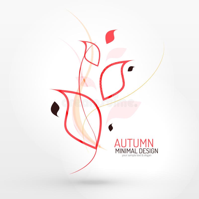 Autumn Leaves and Lines Abstract Background Stock Vector - Illustration ...