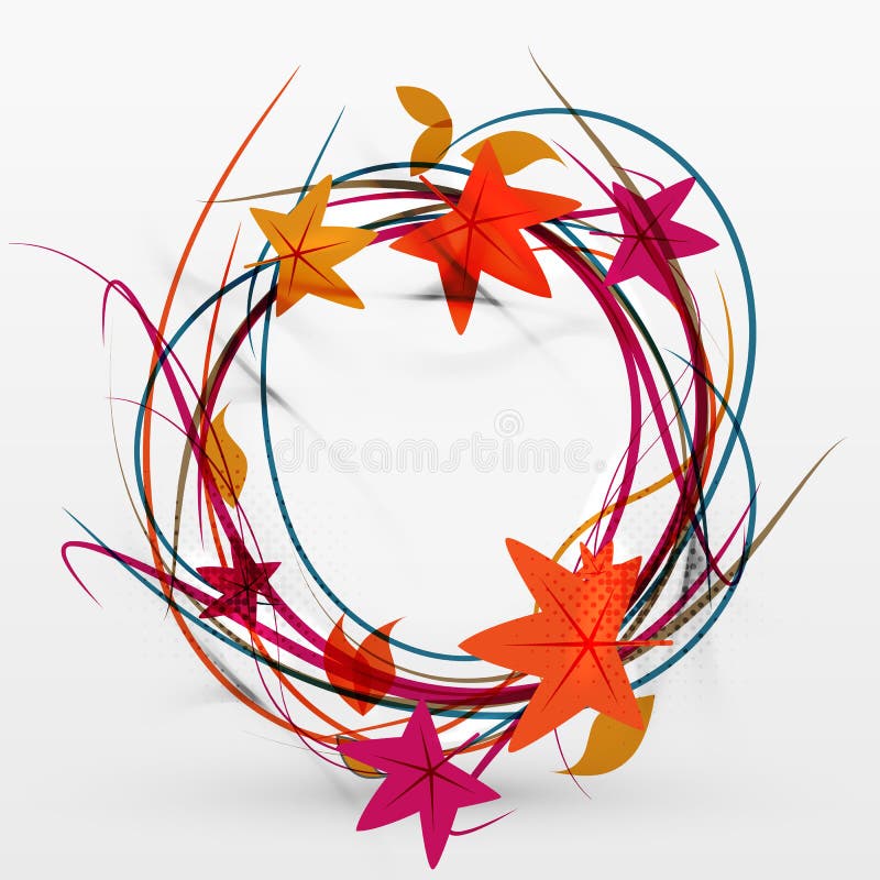 Autumn Leaves and Lines Abstract Background Stock Vector - Illustration ...