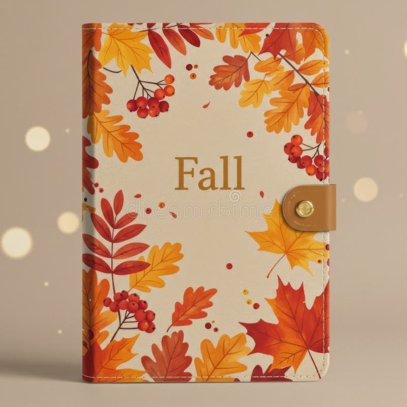Autumn Leaves Notebook Cover Design Stock Illustration - Illustration ...
