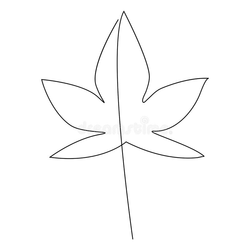 Leaf One Line Drawing. Vector Illustration Stock Vector - Illustration ...