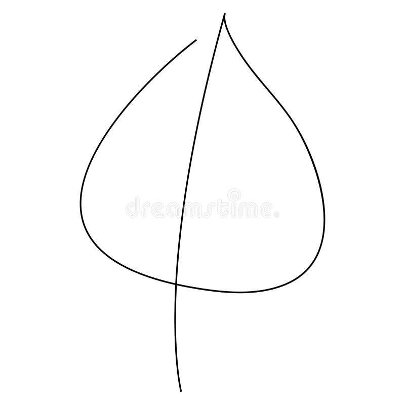 Leaf One Line Drawing. Vector Illustration Stock Vector - Illustration ...
