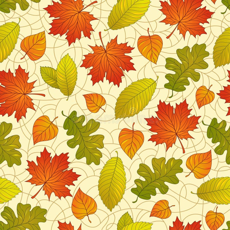 Seamless Repeating Fall Leaf Background Stock Vector - Illustration of ...