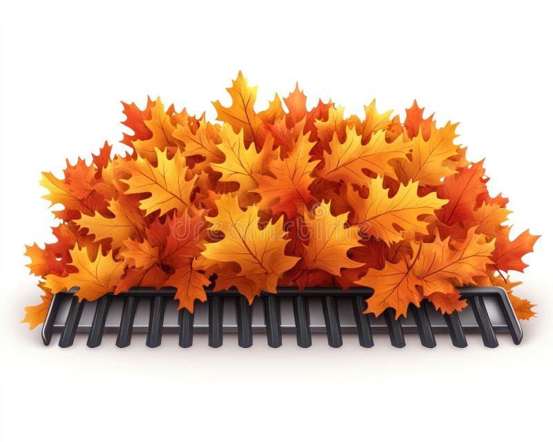 Autumn Leaves on Piano Keys Stock Illustration - Illustration of maple ...