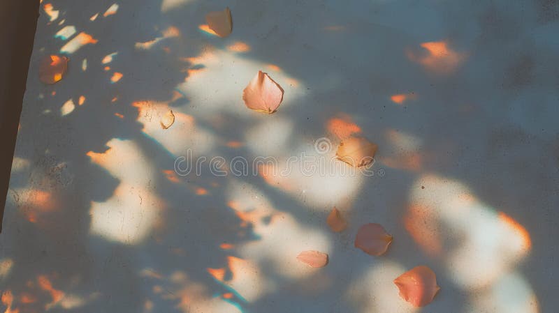 Autumn Leaves on Plaster Wall with Dappled Sunlight Shadows for ...