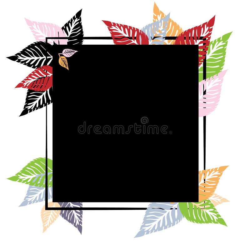 Autumn Leaves on a Postcard. Empty Frame Stock Vector - Illustration of ...