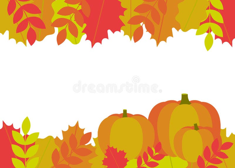 Autumn Leaves and Pumpkins Border Frame. Frame Fallen Leaves of Maple ...