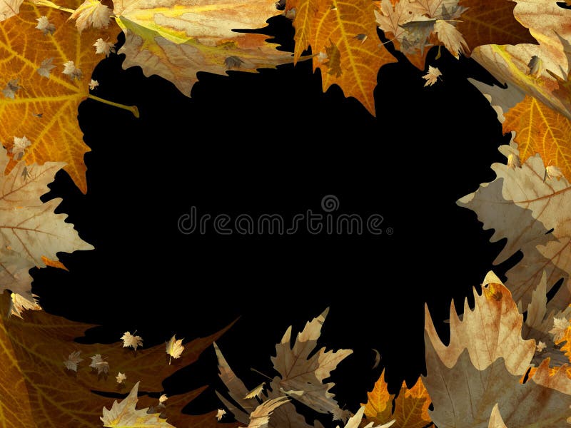 Autumn Leaves Rectangle Frame Isolated Space for Your Text - 3d ...