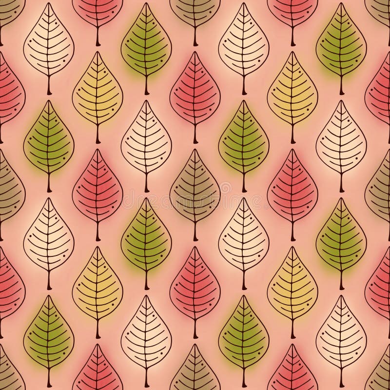 Autumn Leaves Repeat Pattern Tile Stock Illustration - Illustration of ...