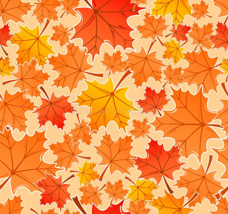 Autumn Leaves Seamless Pattern Stock Vector - Illustration of curl ...