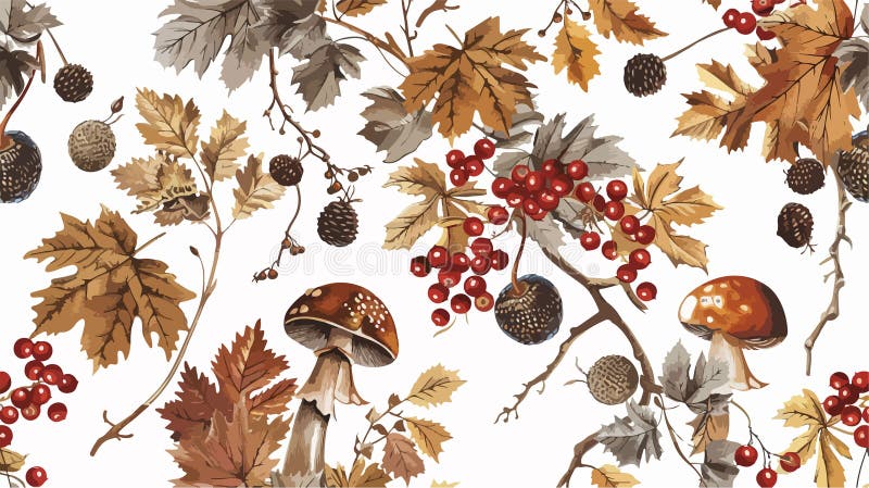 Autumn Leaves Seamless Pattern for Creative Design Projects Stock ...