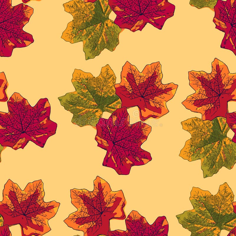Autumn Leaves Seamless Pattern. Fall Background Texture Stock Vector ...