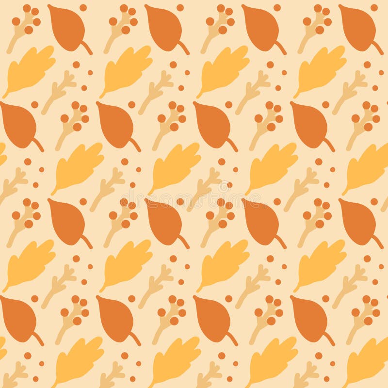 Autumn Leaves Seamless Pattern. Fall Forest Foliage Repeat Background ...
