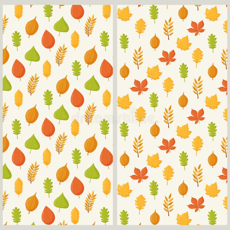 Autumn Leaves Seamless Pattern, Flat Vector Illustration Stock Vector ...
