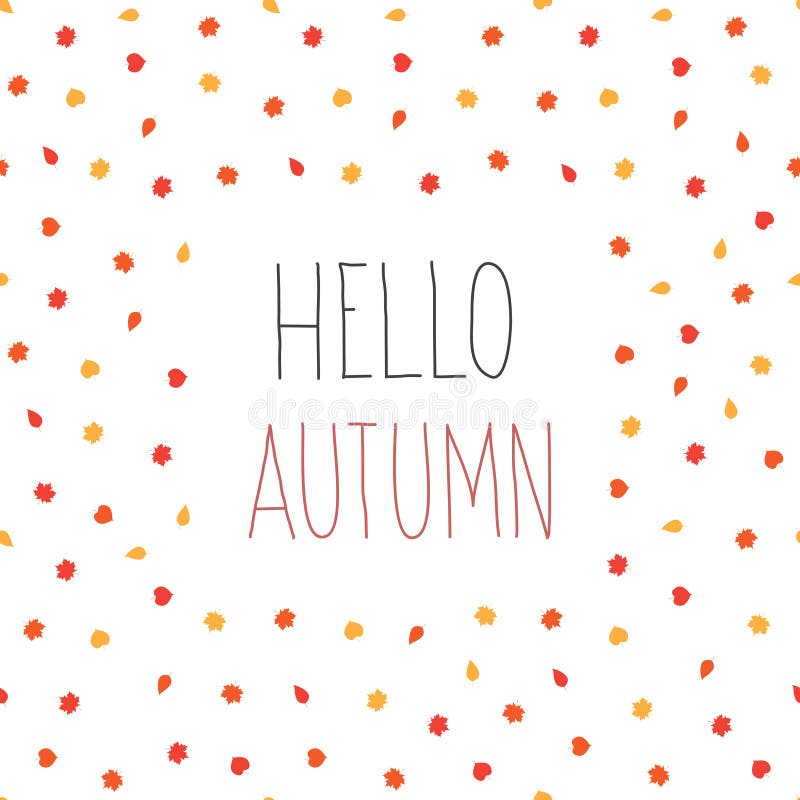 Autumn Leaves Seamless Pattern. Hello Autumn Background Stock Vector ...