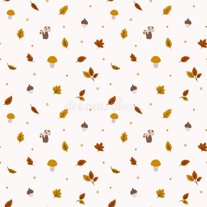 Autumn Leaves Seamless Pattern Stock Vector - Illustration of ...