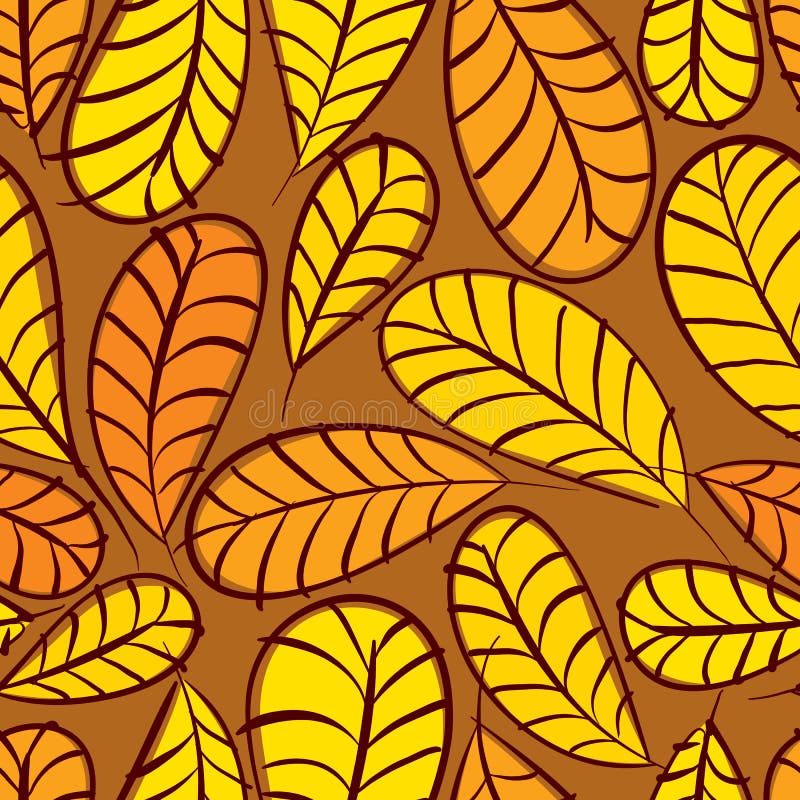 Autumn Leaves Seamless Pattern, Vector Background Stock Vector ...