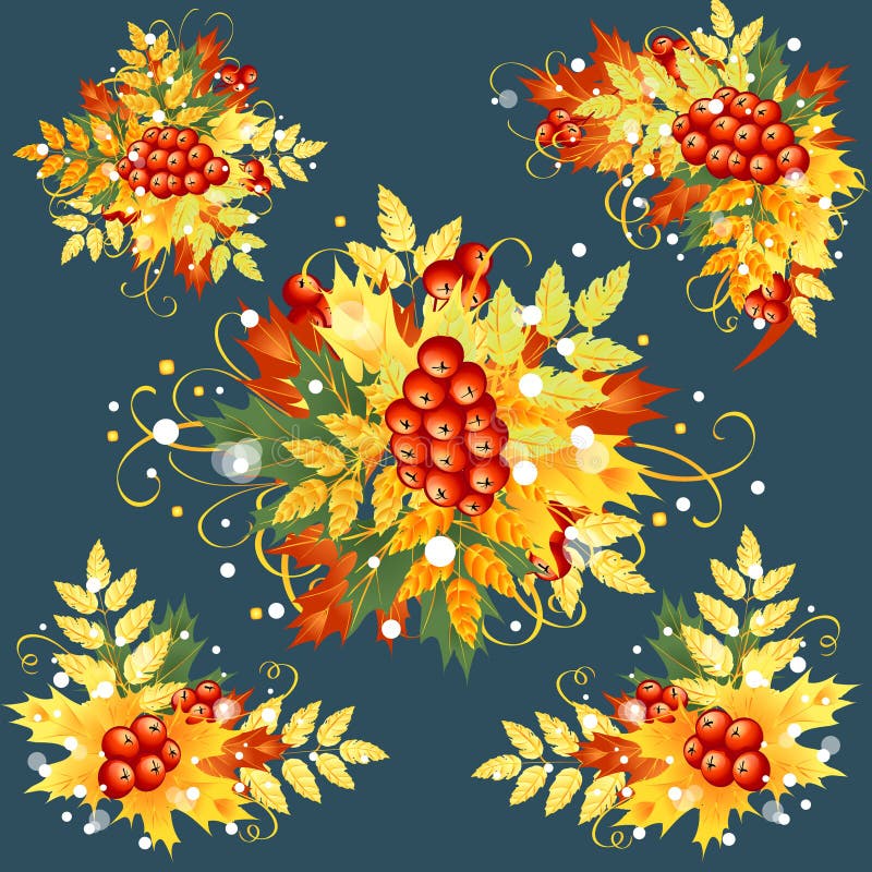 Autumn Leaves, Set of Decorative Elements. Stock Photo - Image of ...