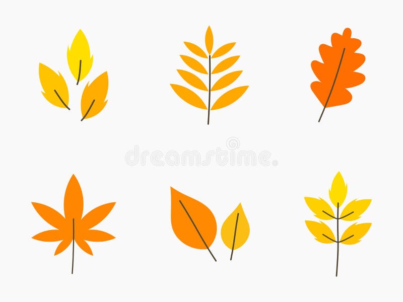 Autumn leaves set stock vector. Illustration of graphic - 201551546