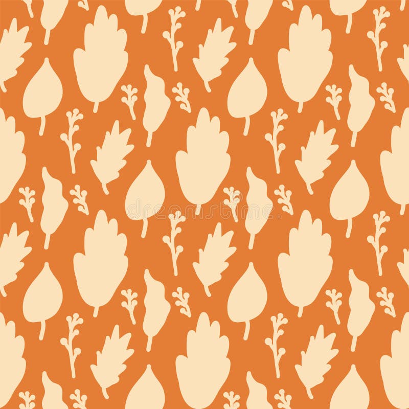 Autumn Leaves Simple Seamless Pattern. Fall Forest Repeat Background ...
