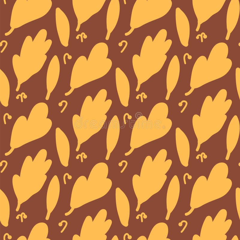 Autumn Leaves Simple Seamless Pattern. Fall Park Repeat Background ...