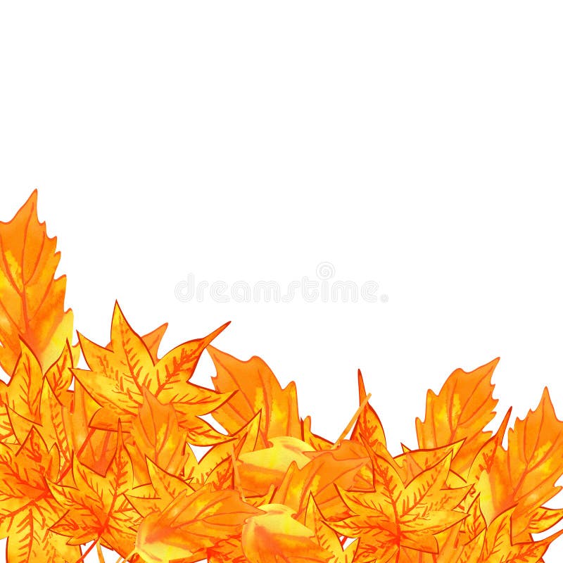 Autumn Leaves on Square Background Stock Illustration - Illustration of ...