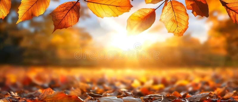 Through Autumn Leaves, a Sun-kissed Tree Stands, Its Branches Framing a ...