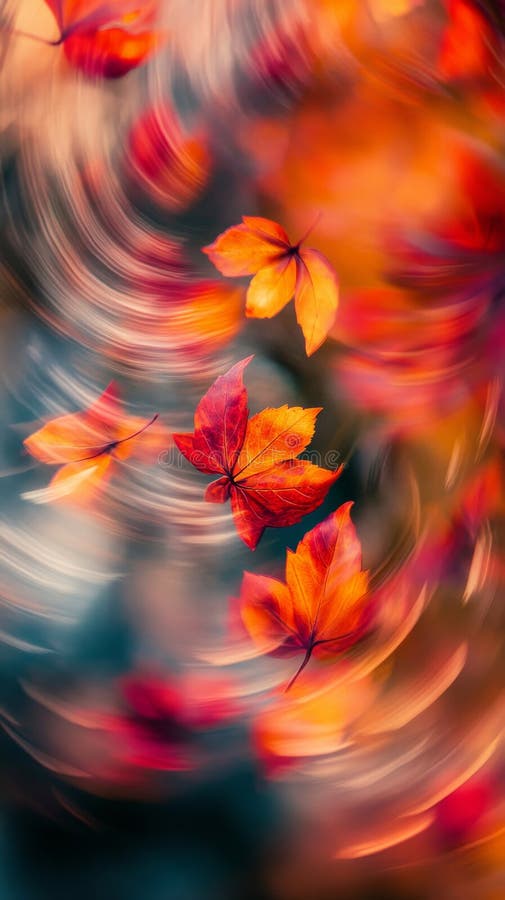 Autumn Leaves Swirling in Vibrant Colors Stock Image - Image of ...