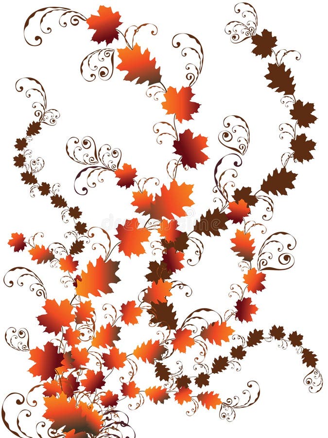 Autumn leaves swirls stock vector. Illustration of maple - 3032034