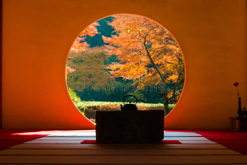 Autumn leaves in temple. stock photo. Image of color - 84200292