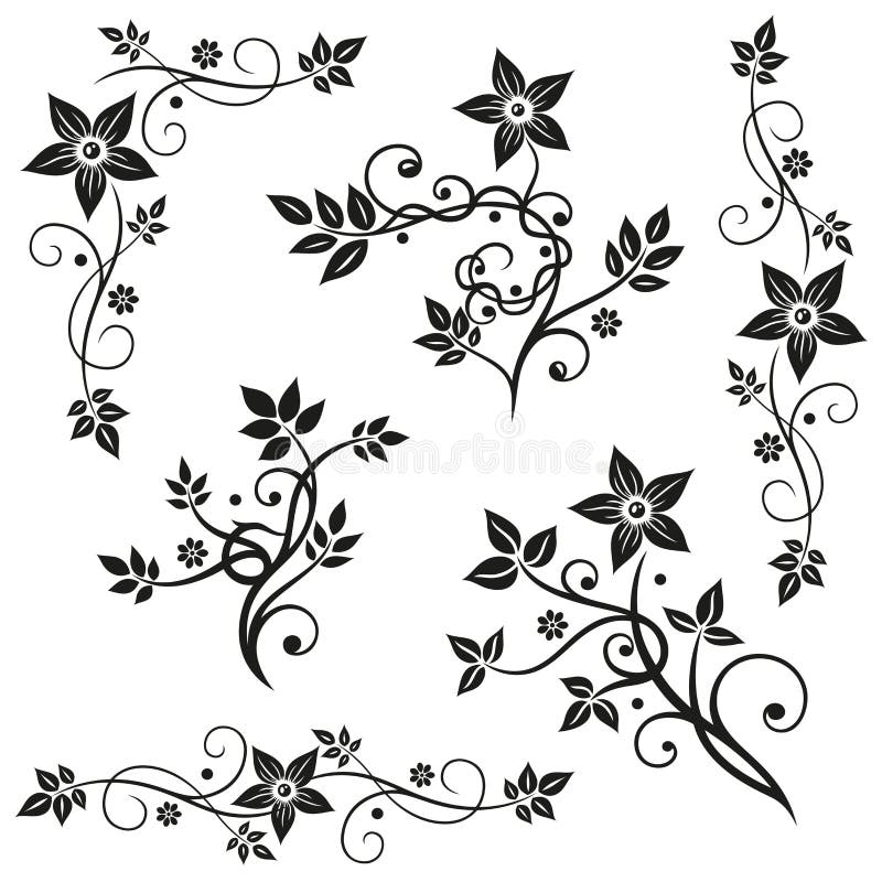 Leaves, tendril, spring stock vector. Illustration of motif - 33936356
