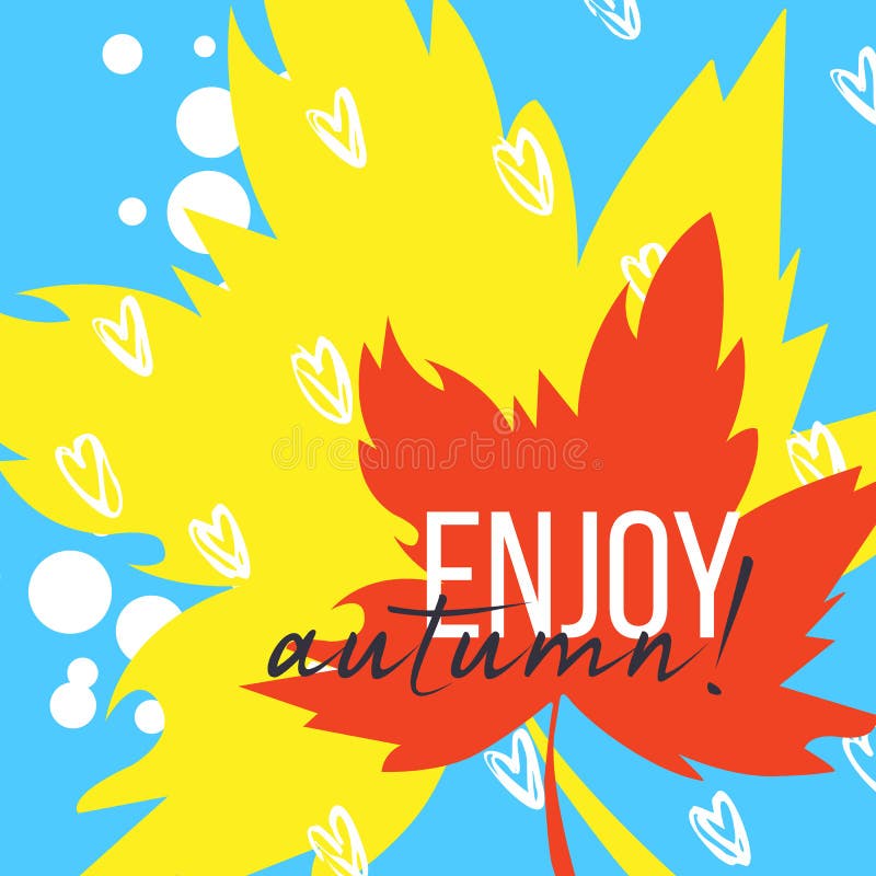 Autumn Leaves with Text on a Hand Drawn Background. Abstract Template ...
