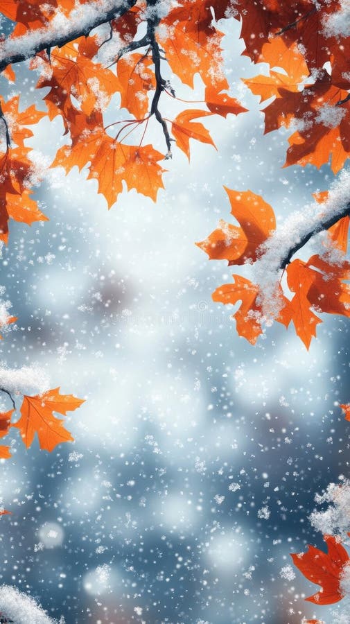 Autumn Leaves Under a Wintery Sky, a Stunning Visual of Nature S ...