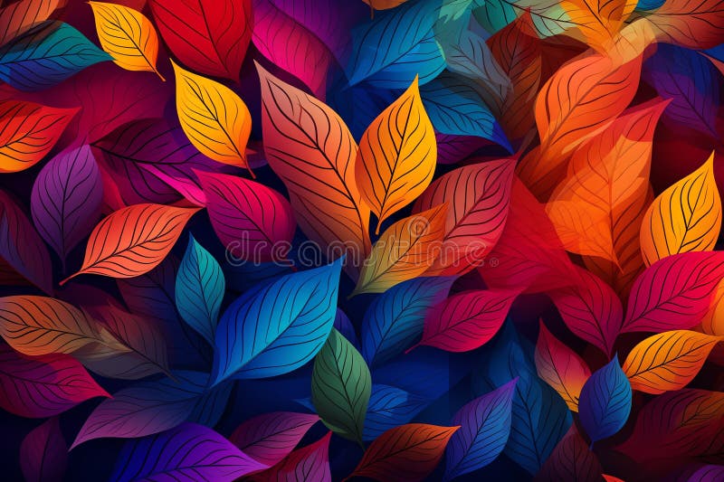 Autumn Leaves in Various Colors and Shapes Vector Fall Background Stock ...